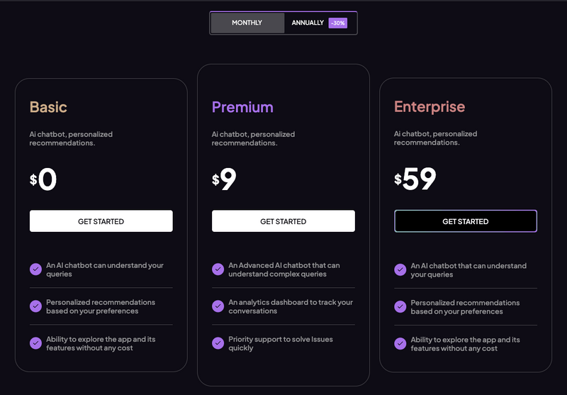 AI Product Pricing Table | Free Webflow Component